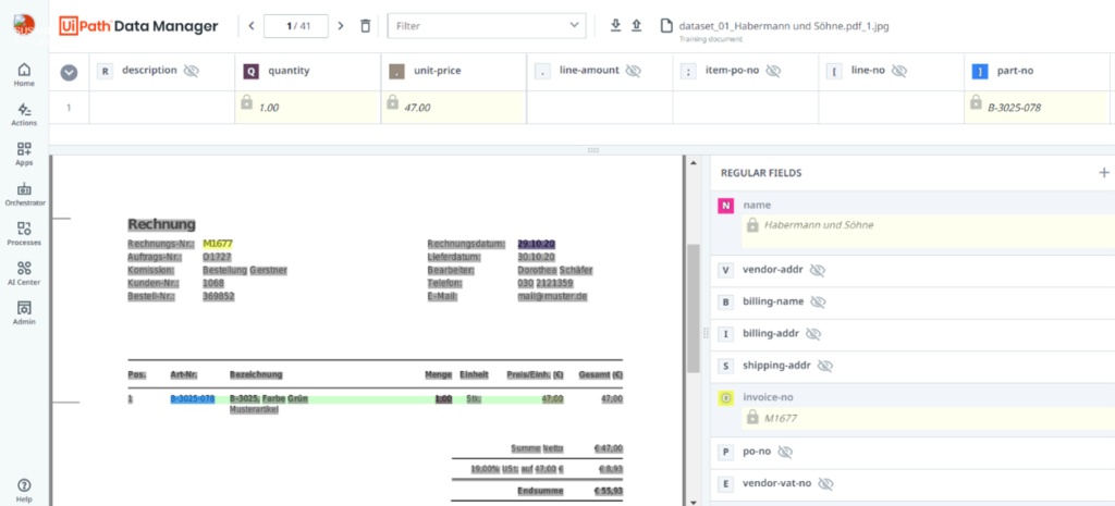 Datalytics GmbH - RPA Maschine Learning Modell UiPath